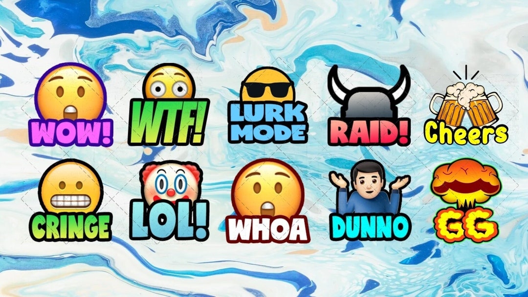 Simple Emoji With Text 10 Emote Pack - Etsy