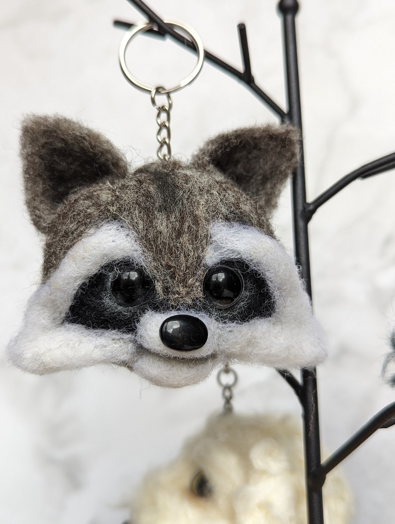 Handmade Felted Animal Head Keychains 3.5 Inches Wide. Pet Loss. Pet ...