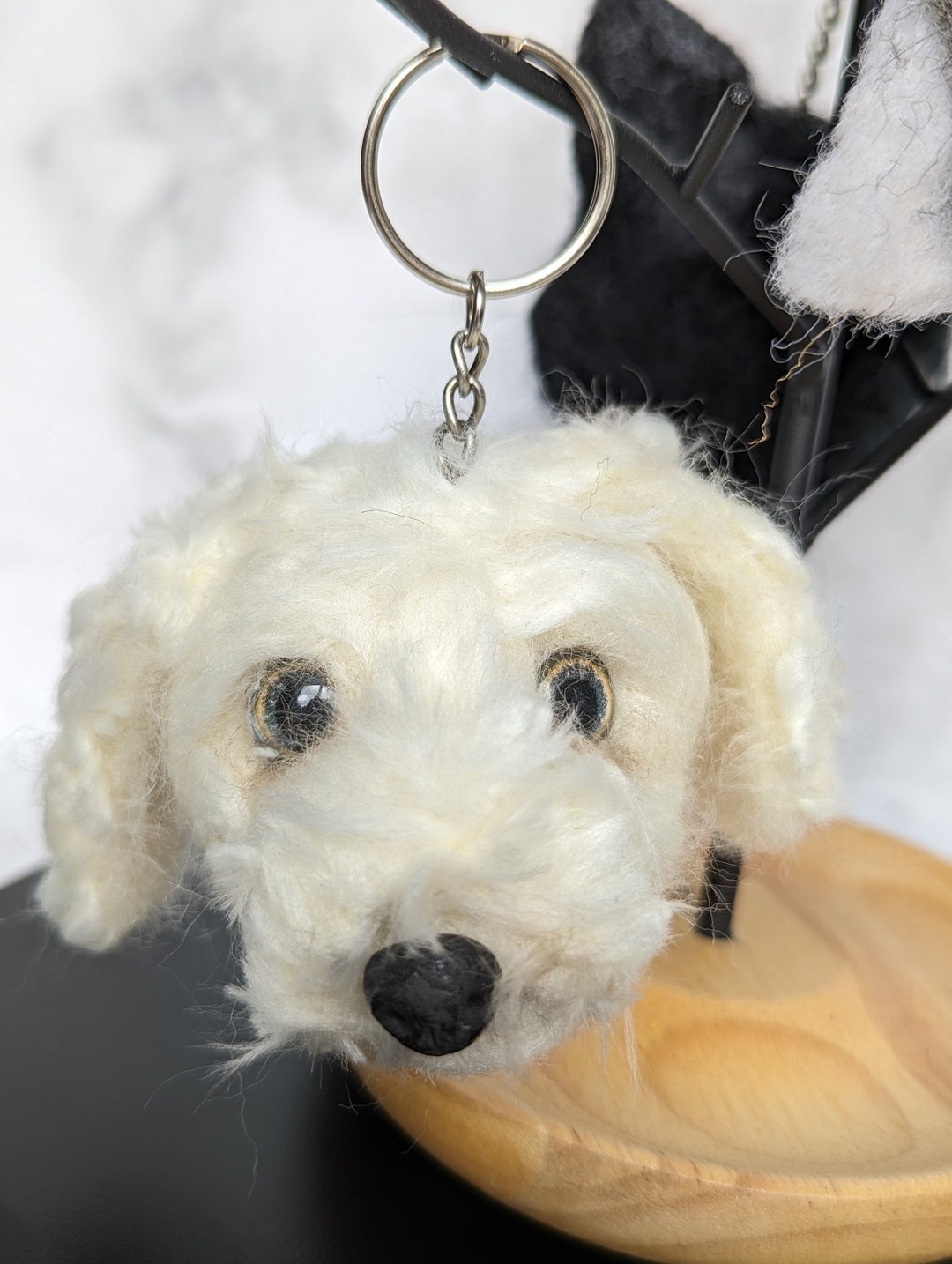 Handmade Felted Animal Head Keychains 3.5 Inches Wide. Pet Loss. Pet ...