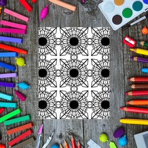 Bold Geometric Coloring Page, Digital Coloring Page, Adult Coloring ...