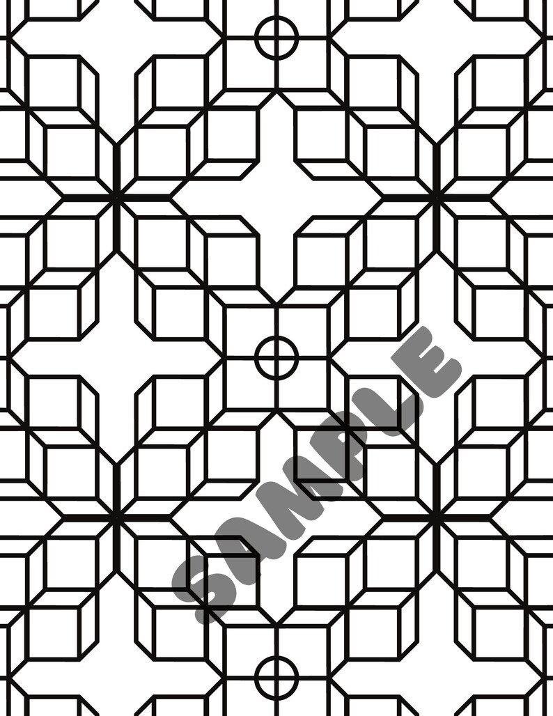 Bold Geometric Coloring Page, Digital Coloring Page, Adult Coloring ...