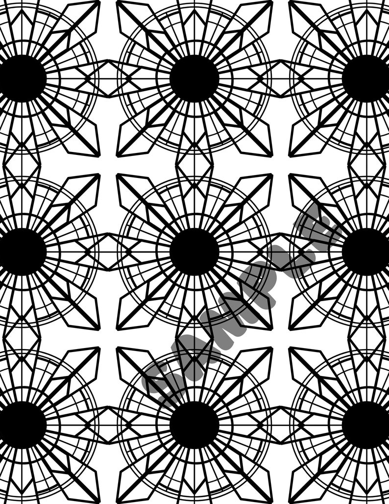 Bold Geometric Coloring Page, Digital Coloring Page, Adult Coloring ...