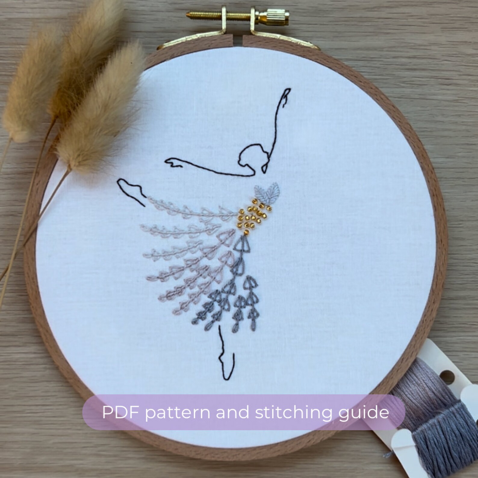 Ballerina Dancers Embroidery Pattern| Dancer | Ballet | Floral Design ...