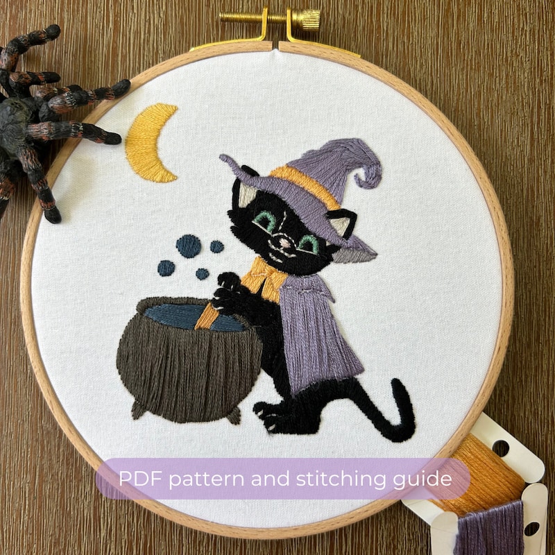Witch Embroidery Pattern - Etsy