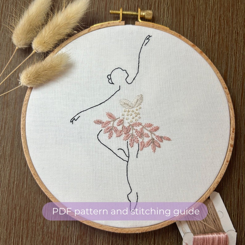 Ballerina Dancers Embroidery Pattern| Dancer | Ballet | Floral Design ...