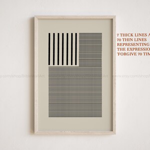 70x7 Minimalist Bible Verse Decor, Seventy Times Seven, Forgiveness ...