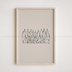 Jesus Christ Teaching His Disciples, Minimalist Christian Printable Art ...