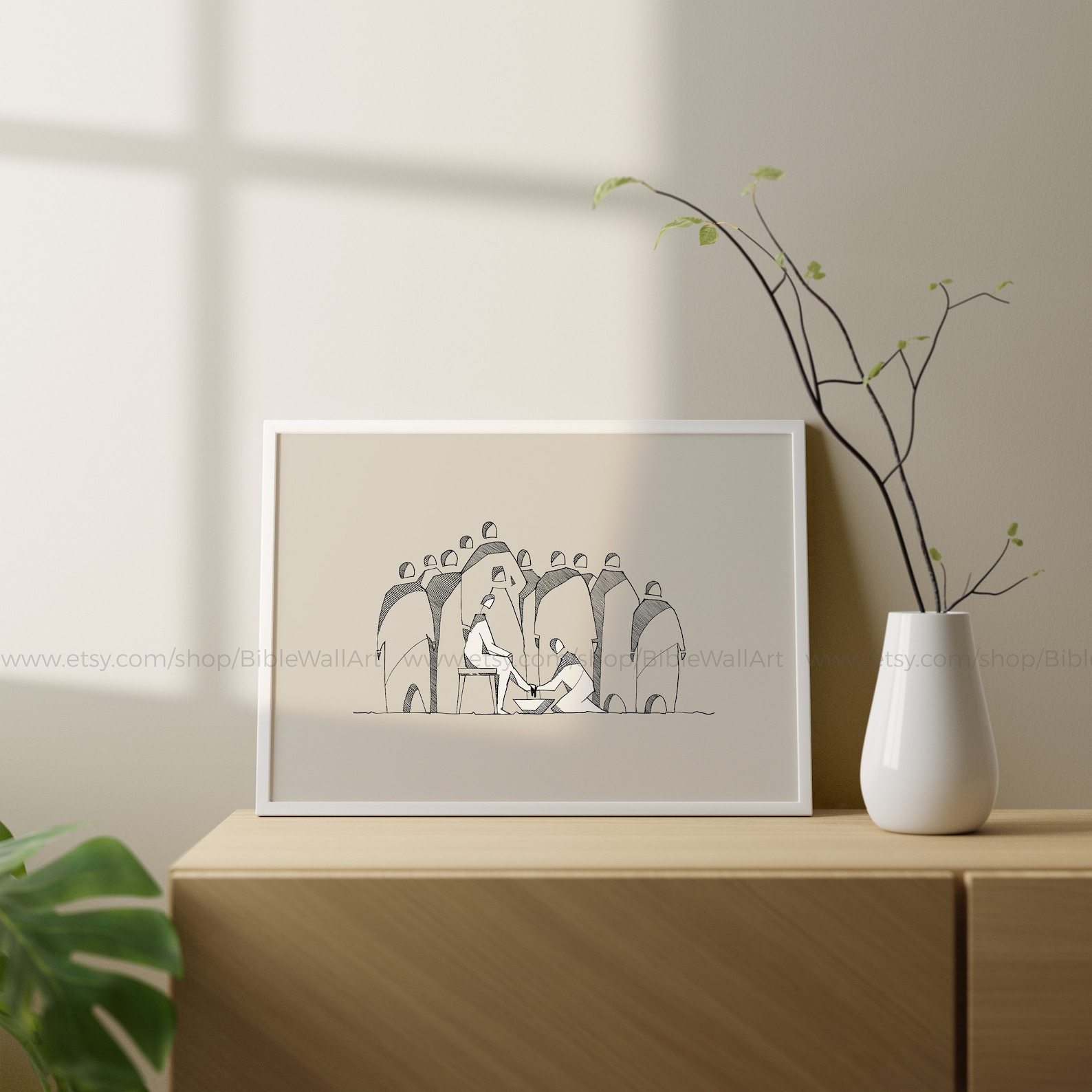 Christ Washing Disciples Feet Original Christian Art - Etsy