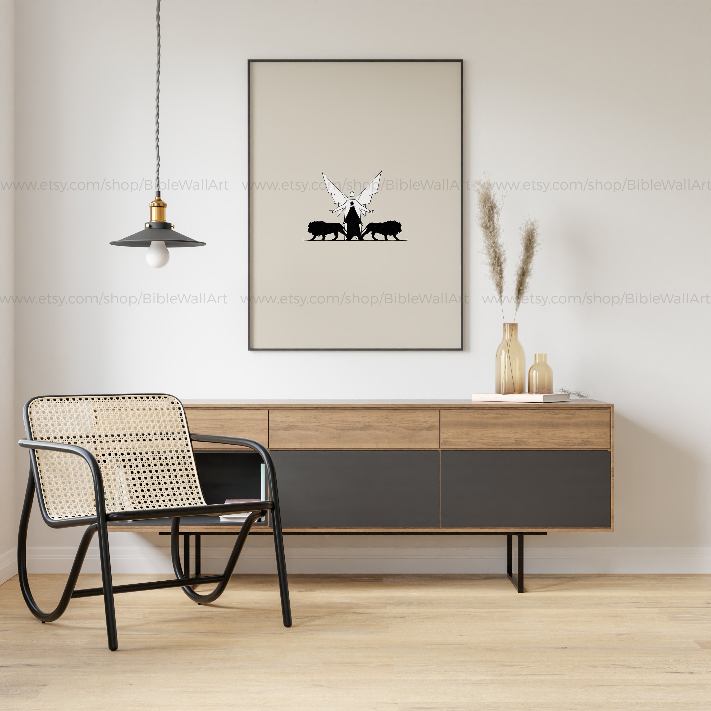 Daniel in the Lion’s Den Wall Art – Biblical Old Testament Print ...
