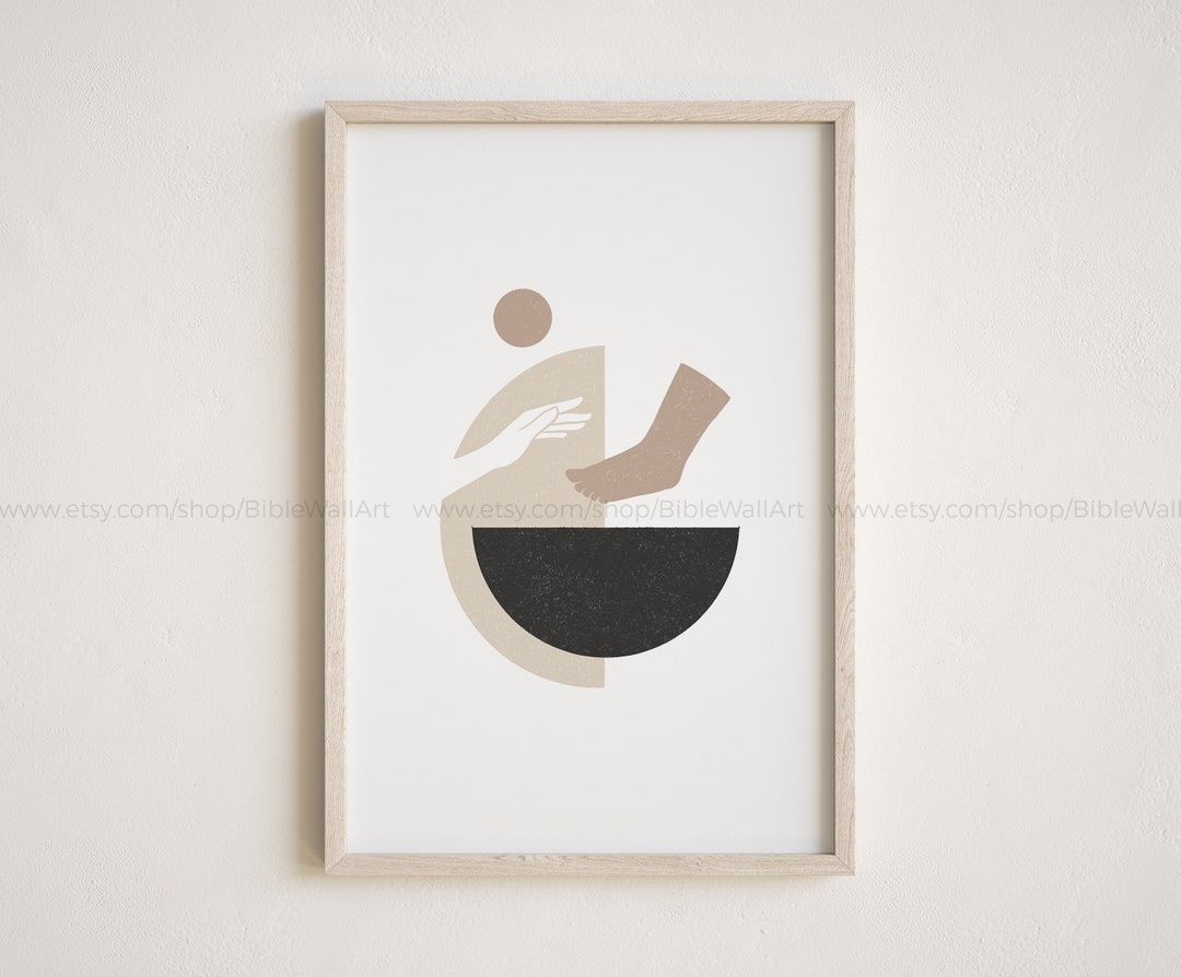Foot Washing Art Minimalist Christian Printable Art Mid - Etsy