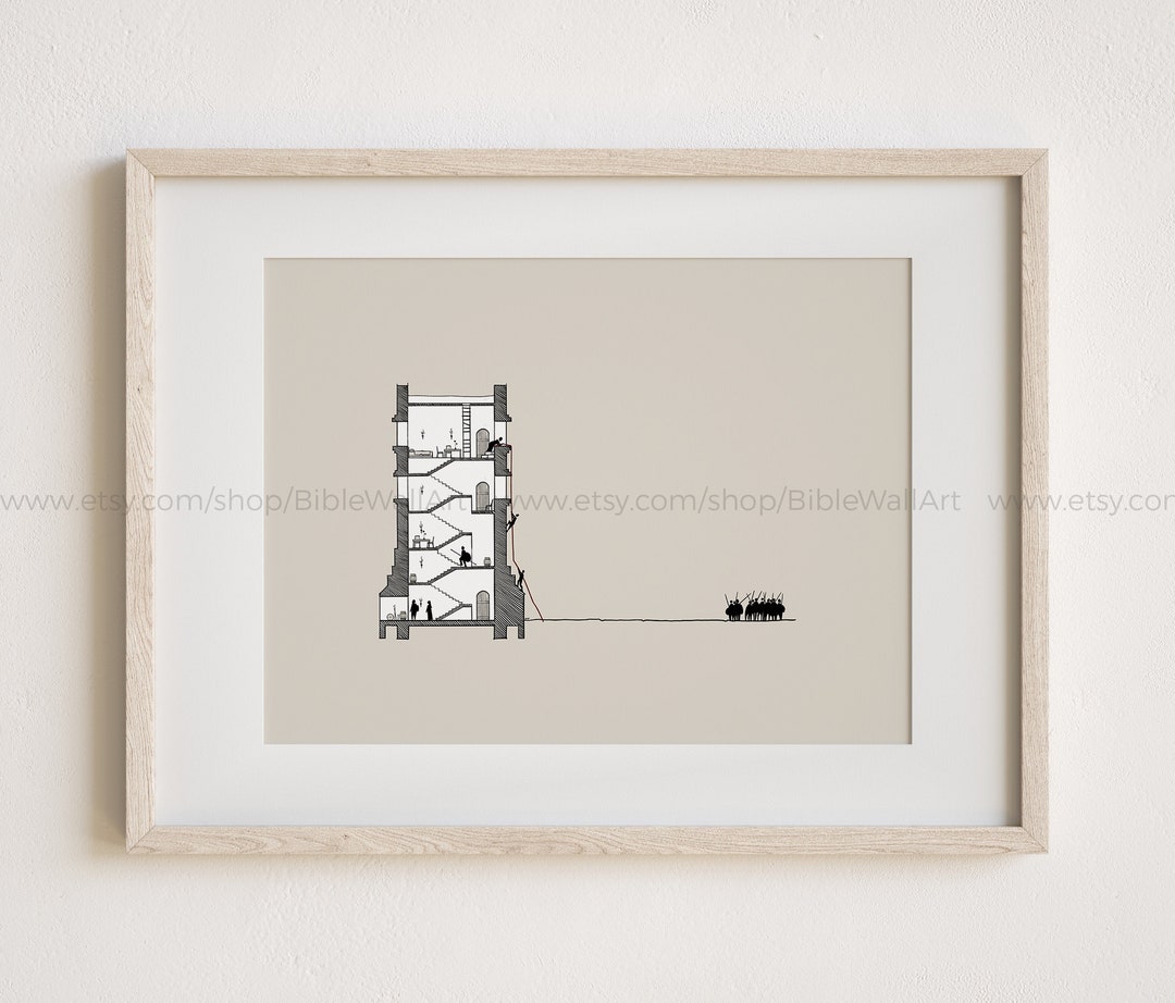 Rahab and the Spies – Scarlet Cord Bible Story Print Rahab Hides the ...