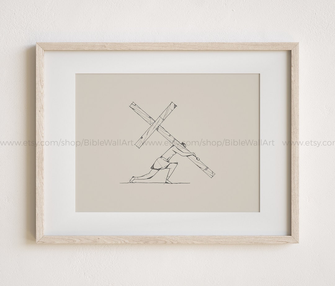 Jesus Carrying the Cross – Passion of Christ Bible Story Print Way of ...