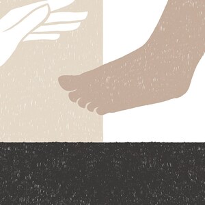 Foot Washing Art, Minimalist Christian Printable Art, Mid Century ...