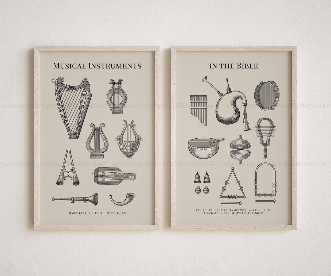 Musical Instruments in the Bible, Jewish Art, Bible Study, Minimalist ...