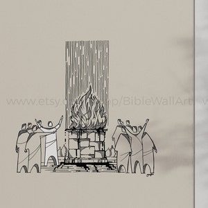 Elijah's Sacrifice on Mount Carmel, Christian Art, Bible Story, 1 Kings ...