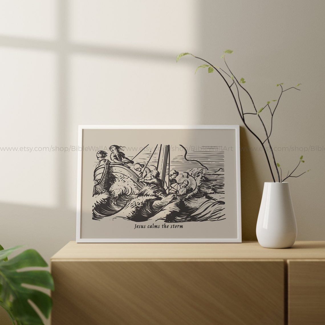 Jesus Calms the Storm – Peace Be Still Vintage Bible Story Print ...