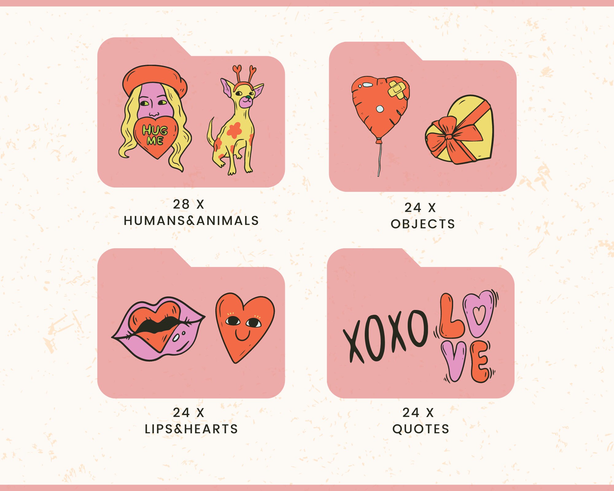 Valentine's Day Clipart Valentine's Day Vector Art, 100 Graphics, Love ...