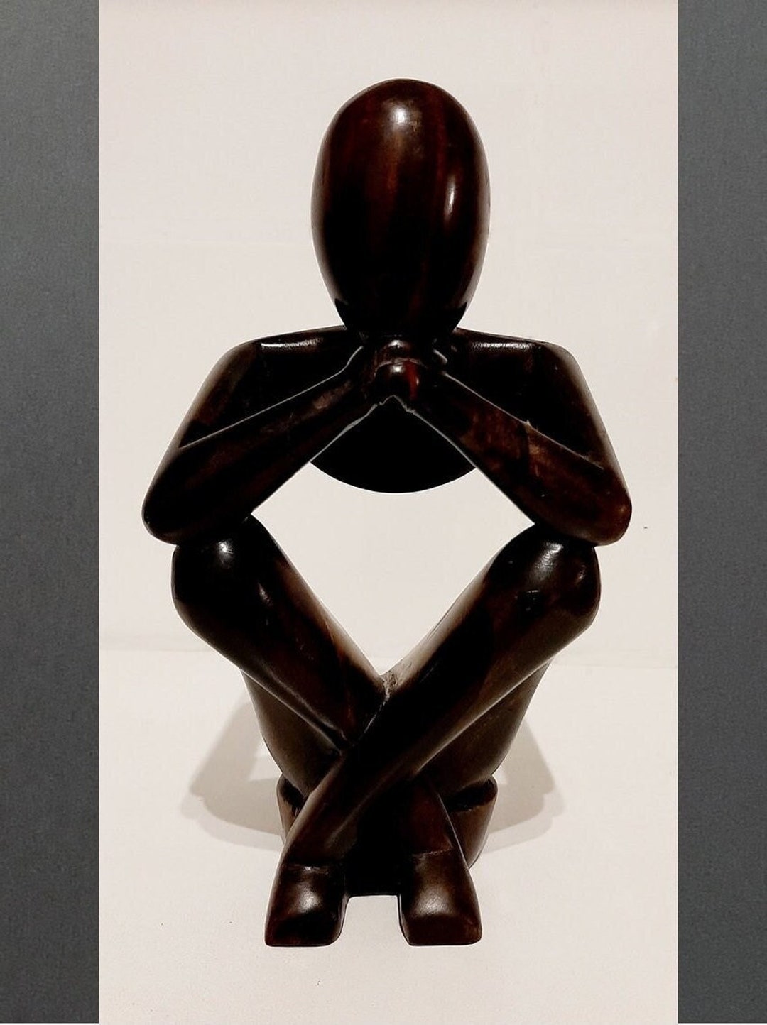 Statuette the Thinker, African Meditation Statuette, Ebony Wood ...