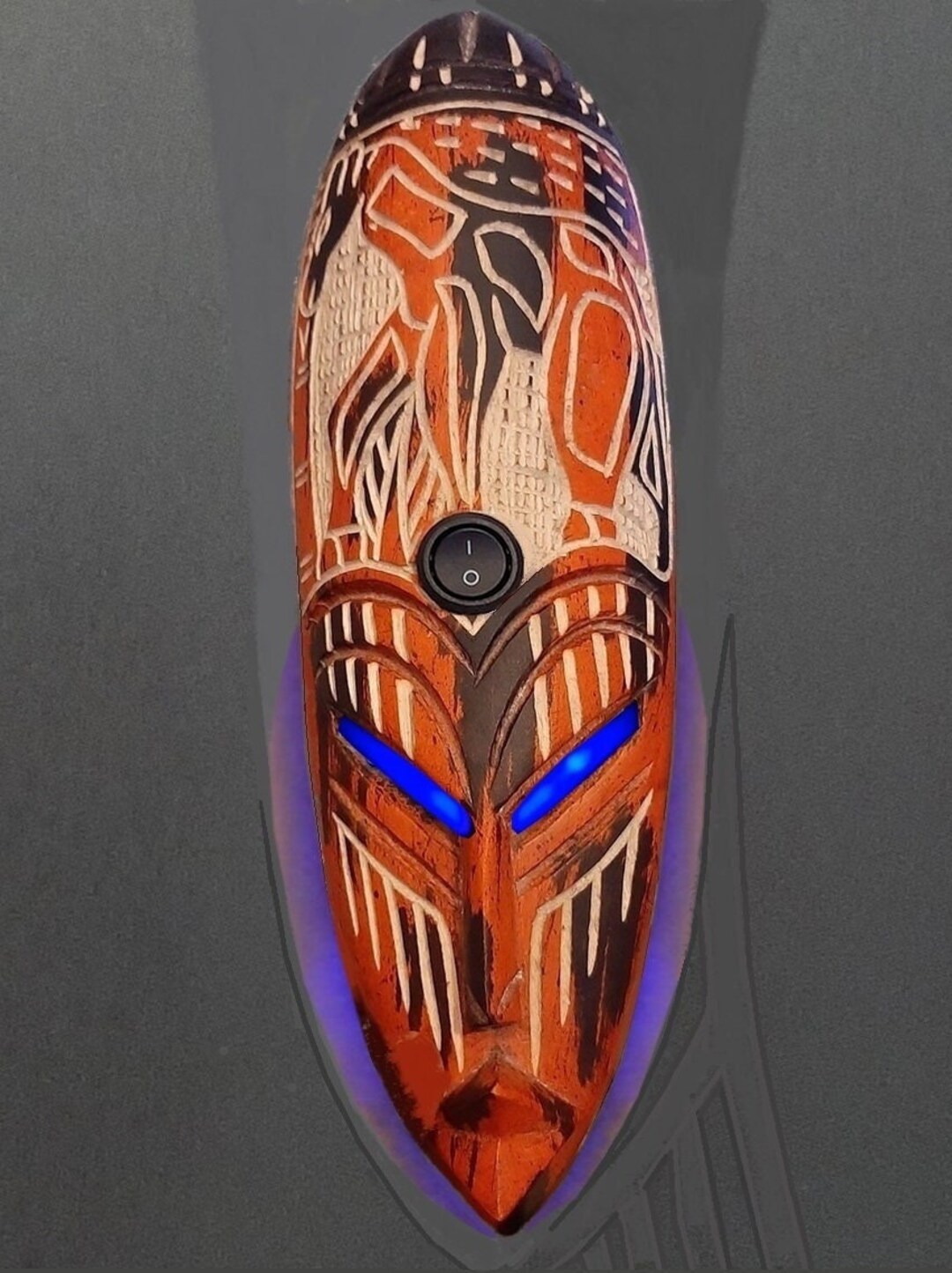 LED Afro Mask, Backlit African Mask, LED Decoration Mask, LED Wooden ...