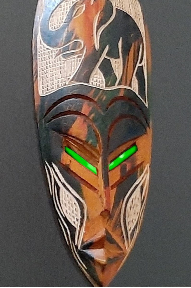 LED Afro Mask, Backlit African Mask, LED Decoration Mask, LED Wooden ...