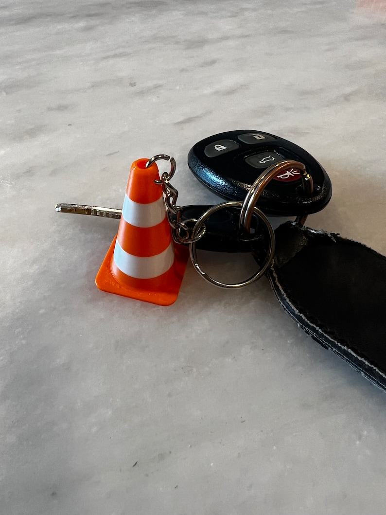 Mini Traffic Cone Keychain - Etsy