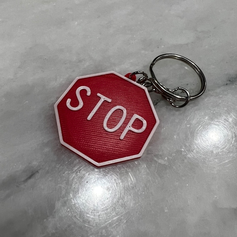 Mini Stop Sign Keychain - Etsy