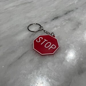 Mini Stop Sign Keychain - Etsy