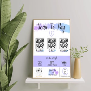 Payment Sign Template Printable Payment Sign Scan to Pay - Etsy
