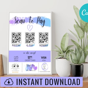 Payment Sign Template Printable Payment Sign Scan to Pay - Etsy