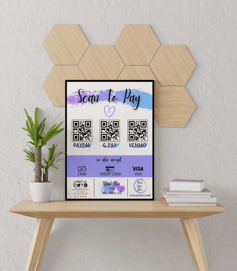 Payment Sign Template Printable Payment Sign Scan to Pay - Etsy