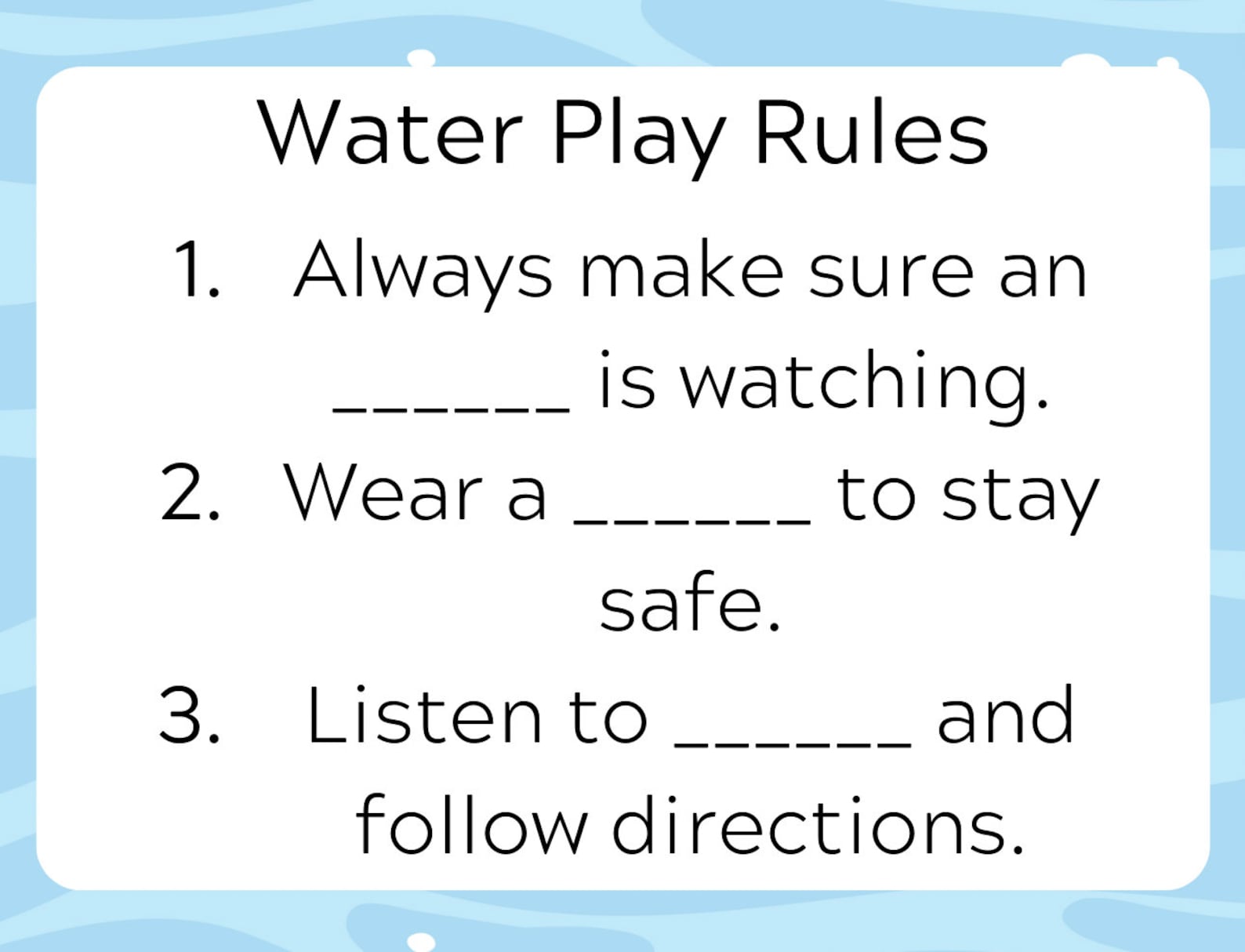 Water Safety Social Story - Swimming Safety for Kids - Etsy