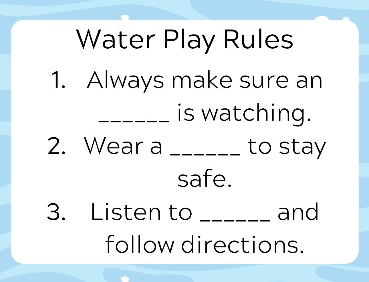 Water Safety Social Story - Swimming Safety for Kids - Etsy