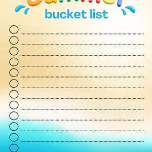Summer Bucket List Printable With 50 Ideas to Get You Started - Etsy