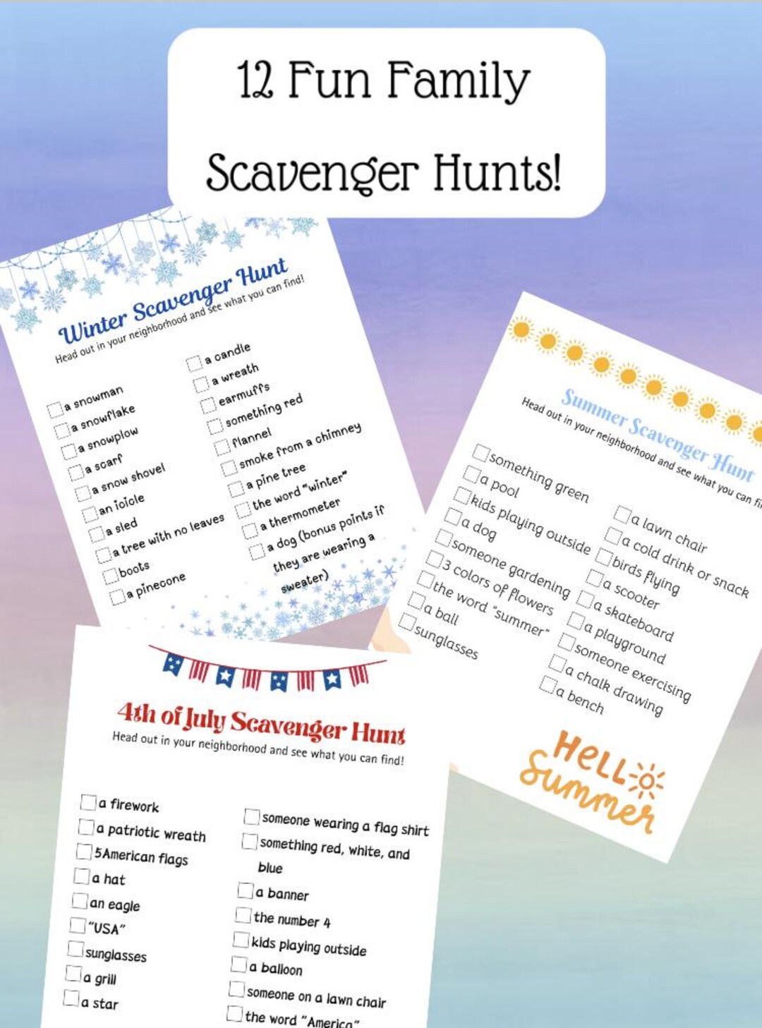 A Year of Scavenger Hunts! Bundle of 12 Fun Activities! Holiday and ...
