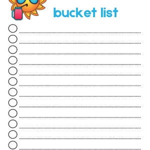 Summer Bucket List Printable With 50 Ideas to Get You Started - Etsy