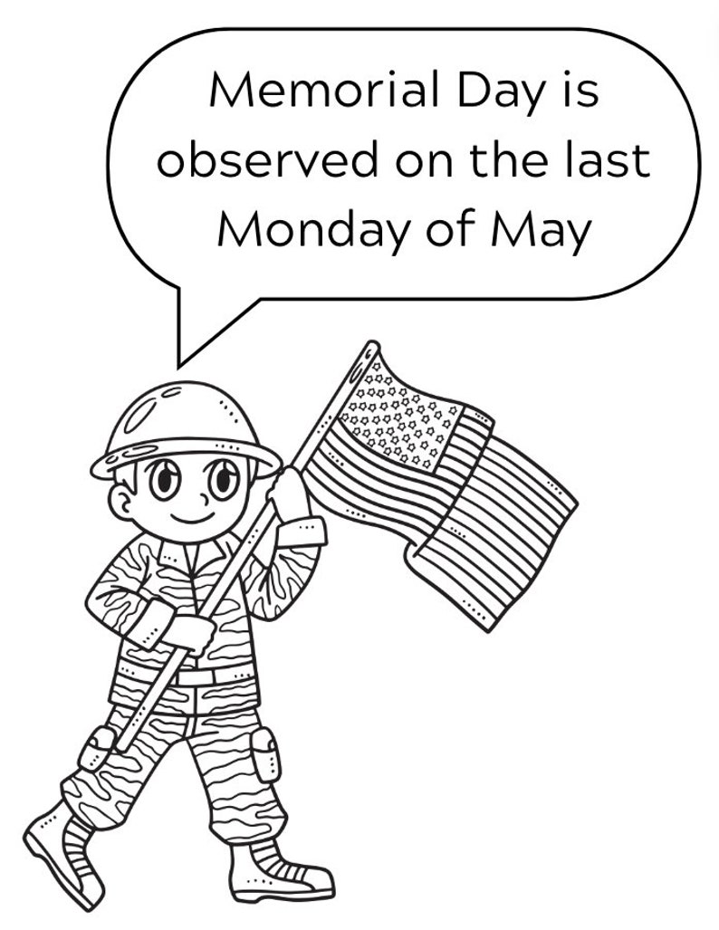 Memorial Day Printable Activity Pages - Etsy
