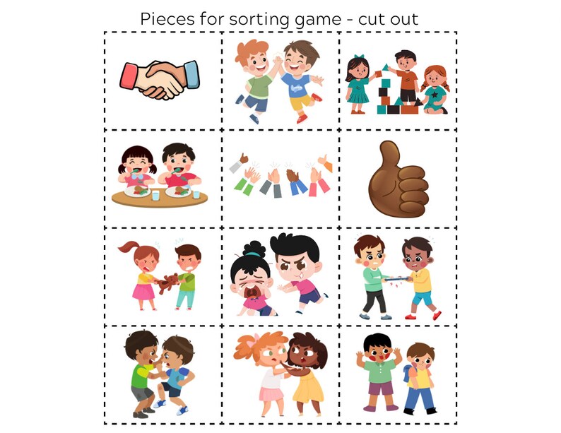 Safe Hands Social Story and Sorting Game - Etsy