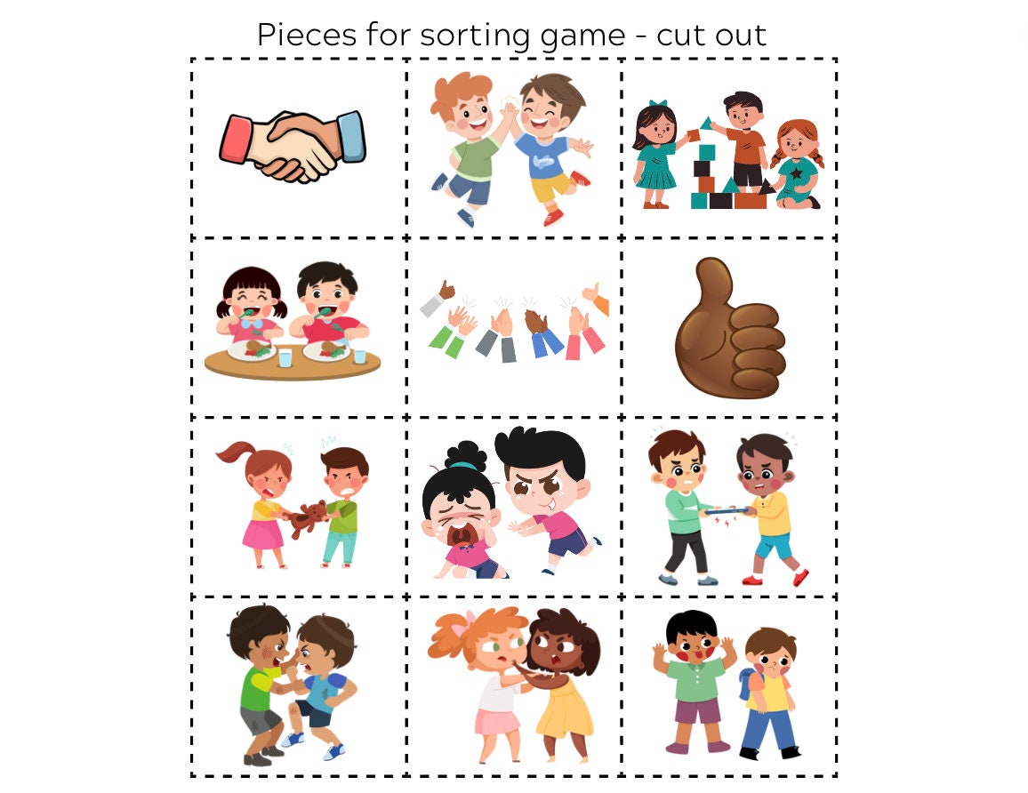 Safe Hands Social Story and Sorting Game - Etsy