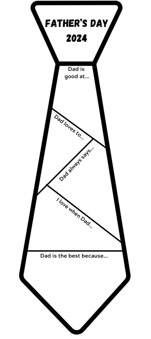 Father's Day Tie Printable Gift - Questions to Ask Kids - Etsy