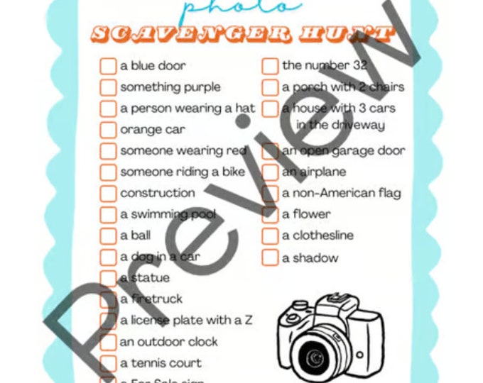 Photo Scavenger Hunt Printable for Kids - Etsy Australia
