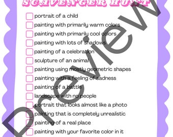 Louvre Museum Scavenger Hunt for Kids Printable PDF - Etsy