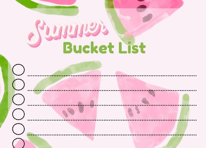 Summer Bucket List Printable With 50 Ideas to Get You Started - Etsy
