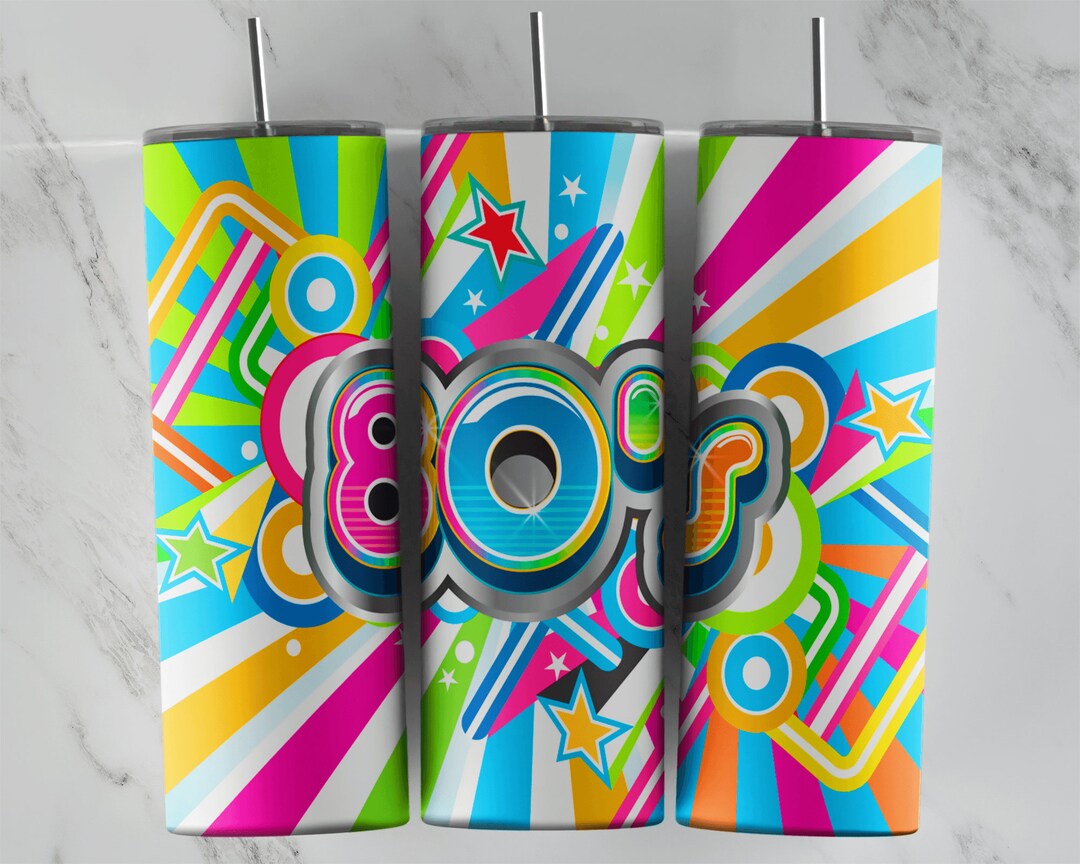 80s Tumbler Design, Sublimation Image, Great for 20oz Skinny Cups ...