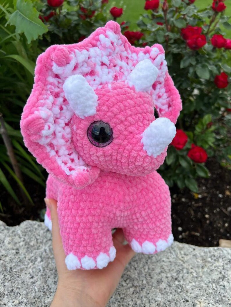 Stompy the Triceratops PDF Crochet Pattern | Us Terms | English - Etsy