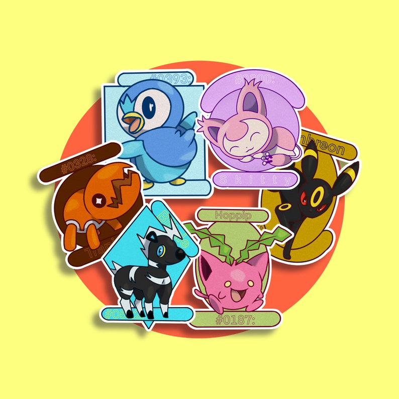 Pokemon Pokedex Sticker Pack-bundle - Etsy