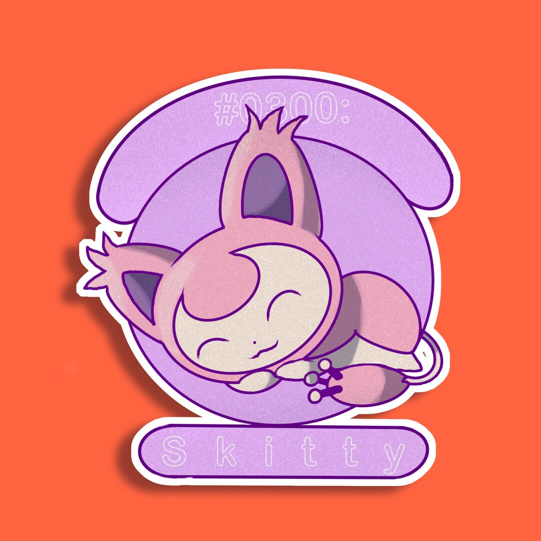 Skitty Pokedex Sticker - Etsy