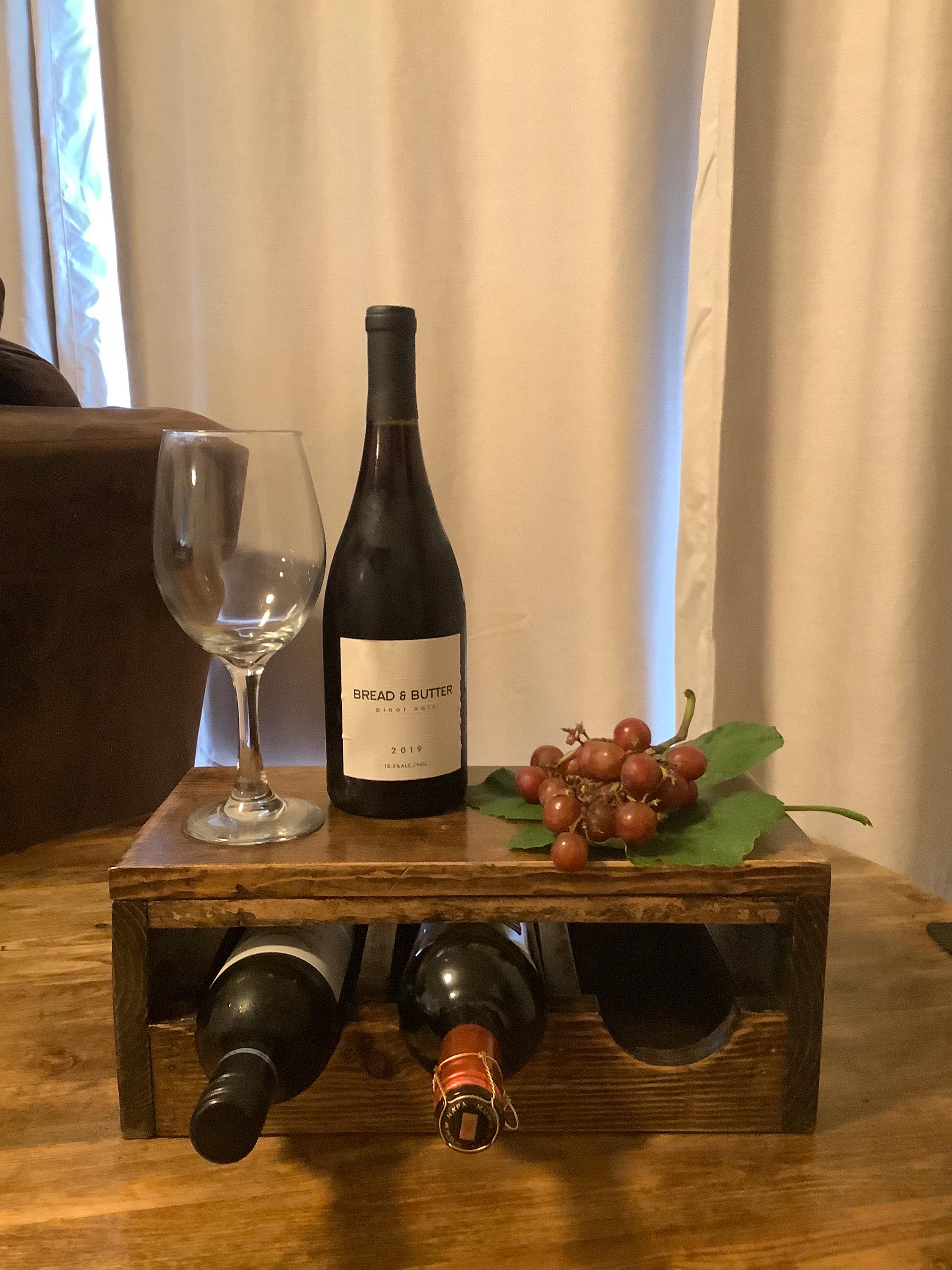 Rustic Wooden Wine Rack | Handcrafted Wine Bottle Holder | Small Wine ...