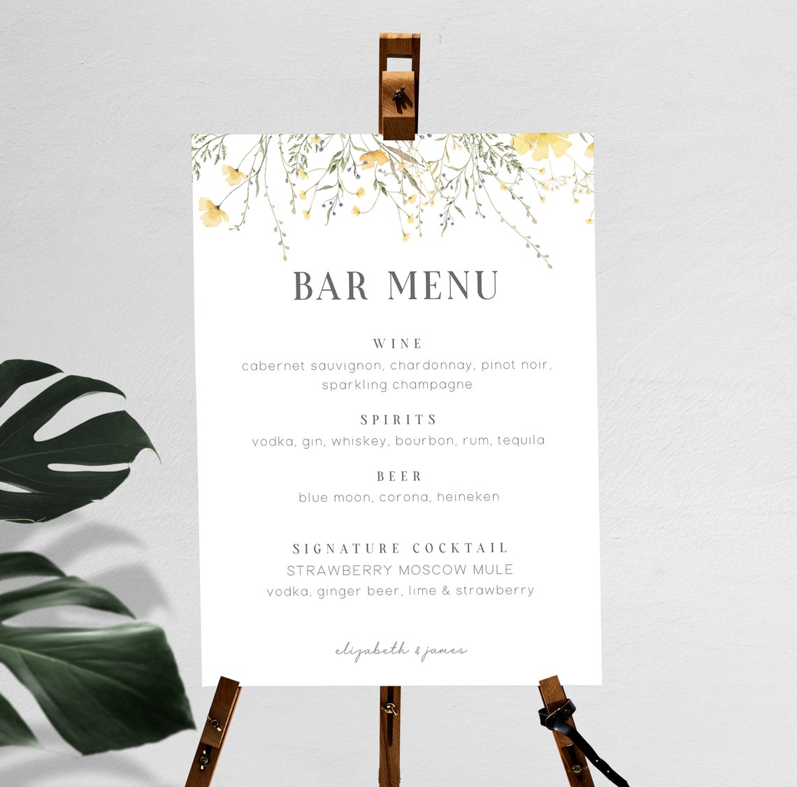 Menu and Bar Drinks Menu (various Sizes) - Bloom Collection - Editable ...