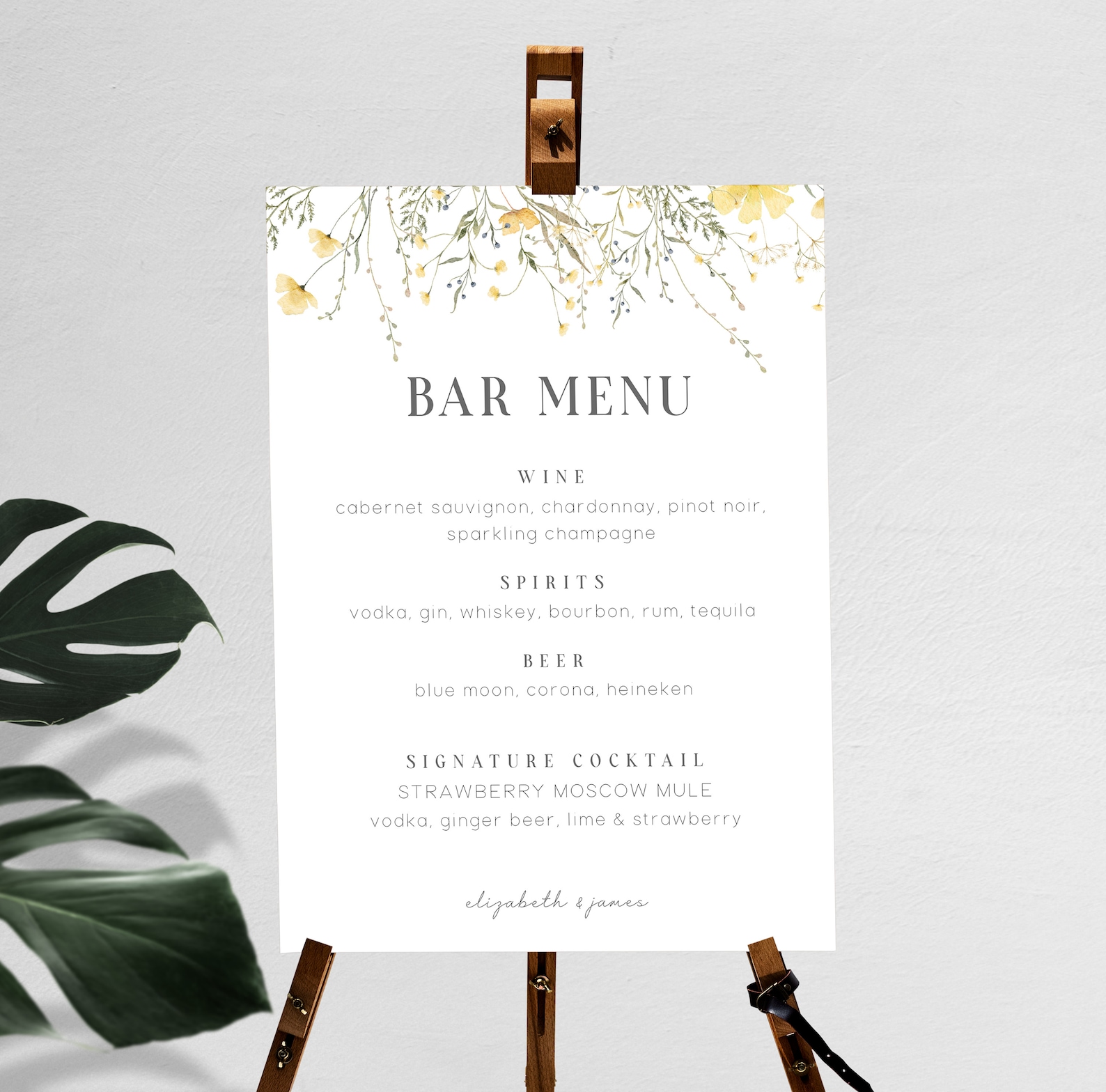 Menu and Bar Drinks Menu (various Sizes) - Bloom Collection - Editable ...