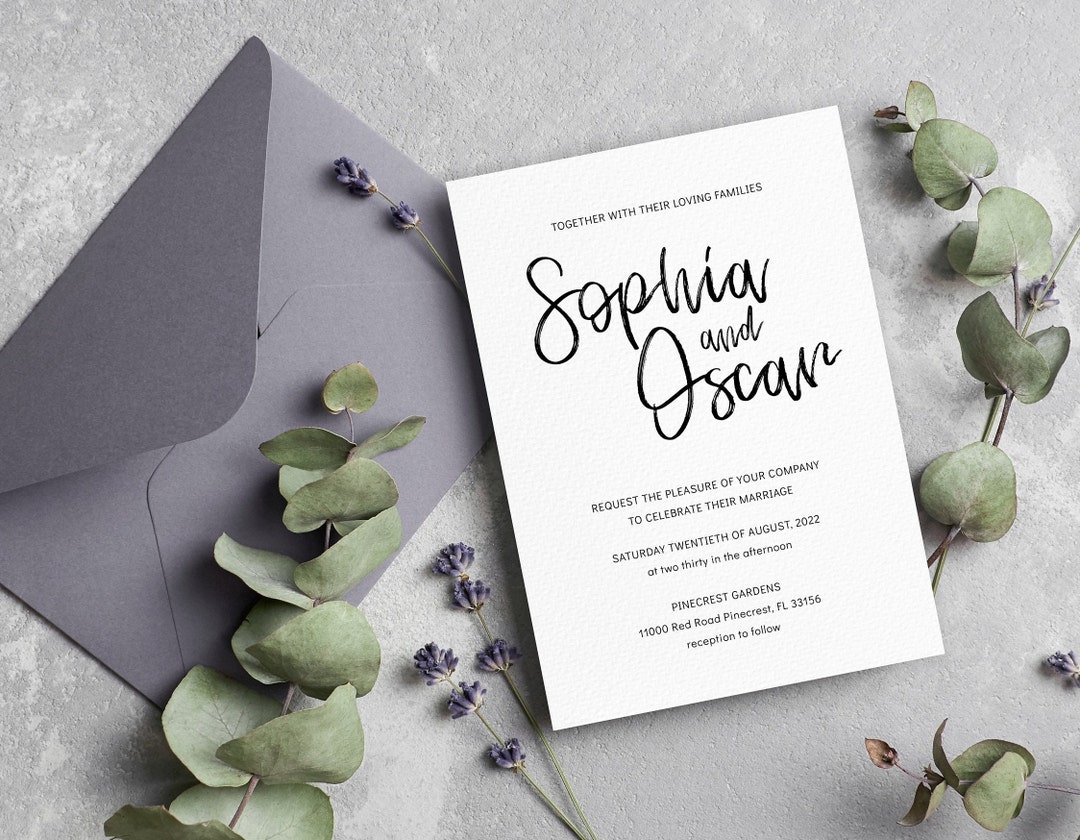 Boho Wedding Invitation - Print and Digital - Template Download ...